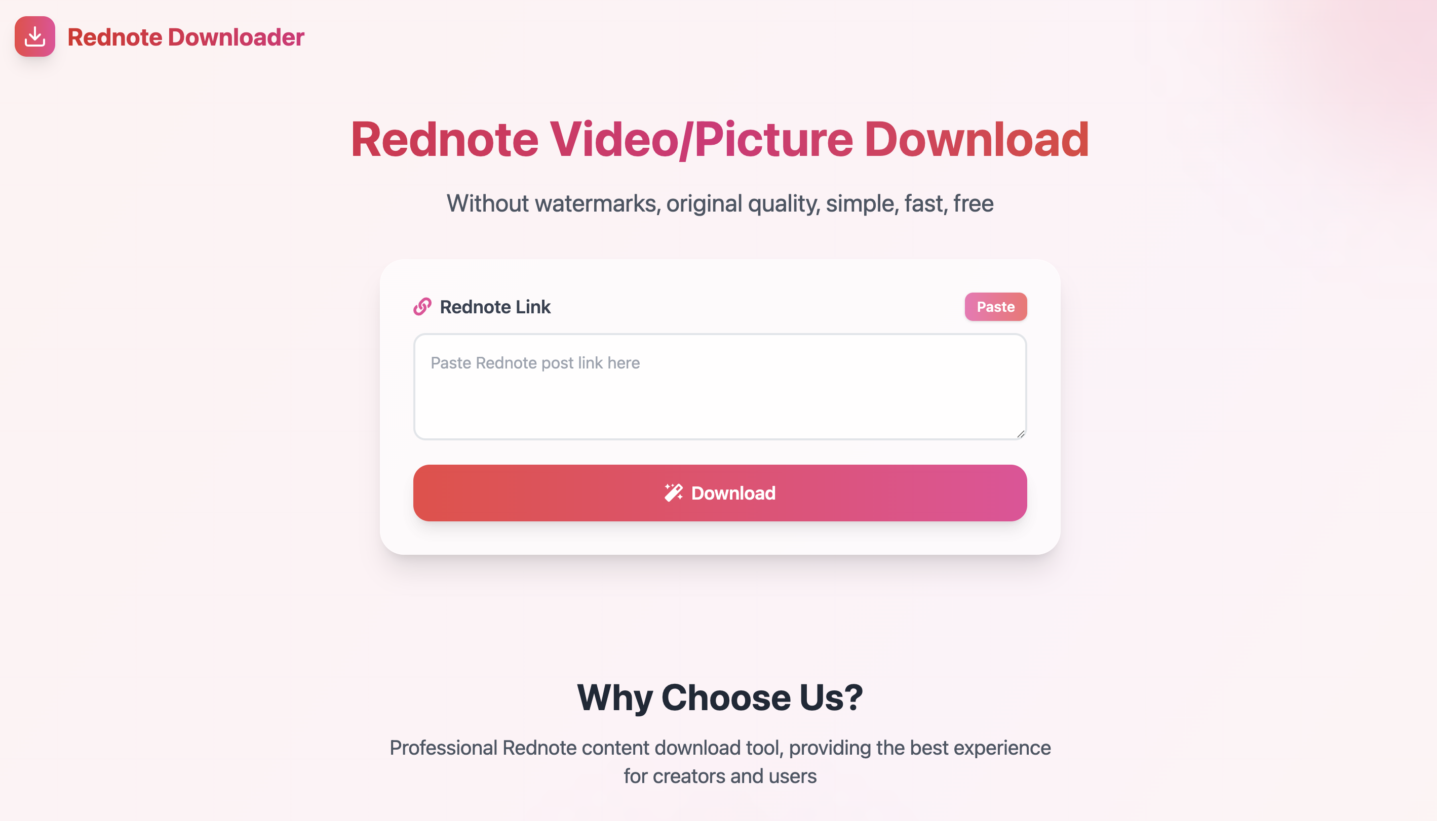 Rednote video download – Free XiaoHongShu video download (no watermark)